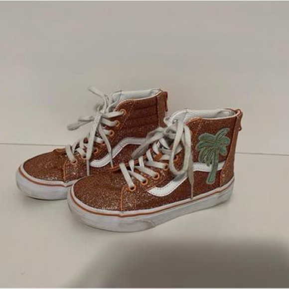 Vans | Shoes | Girls Pink Glitter High Top Vans Shoes | Poshmark